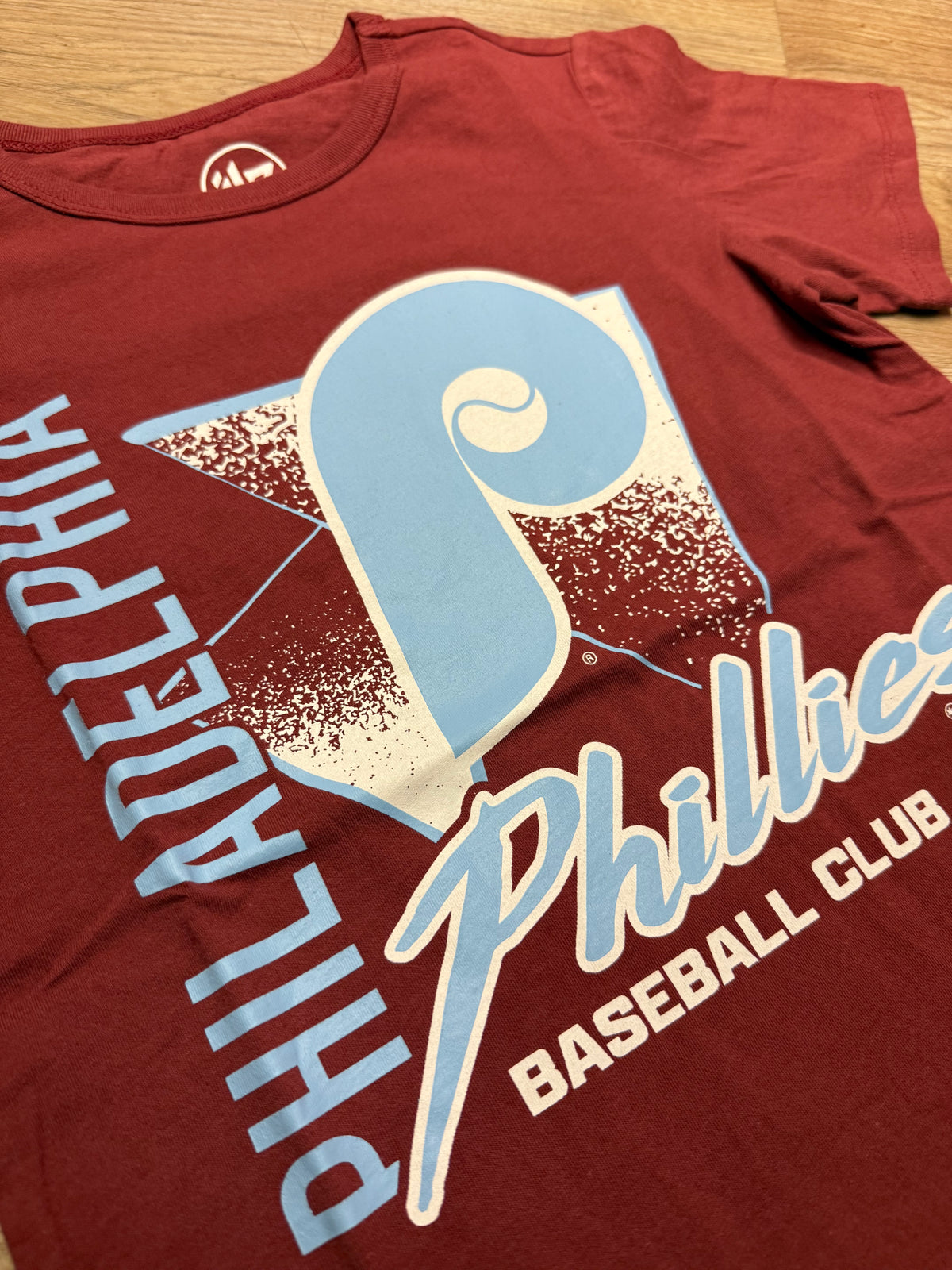 Kids Phillies Cooperstown Mission Red Maroon Side Arm Franklin Tee ...