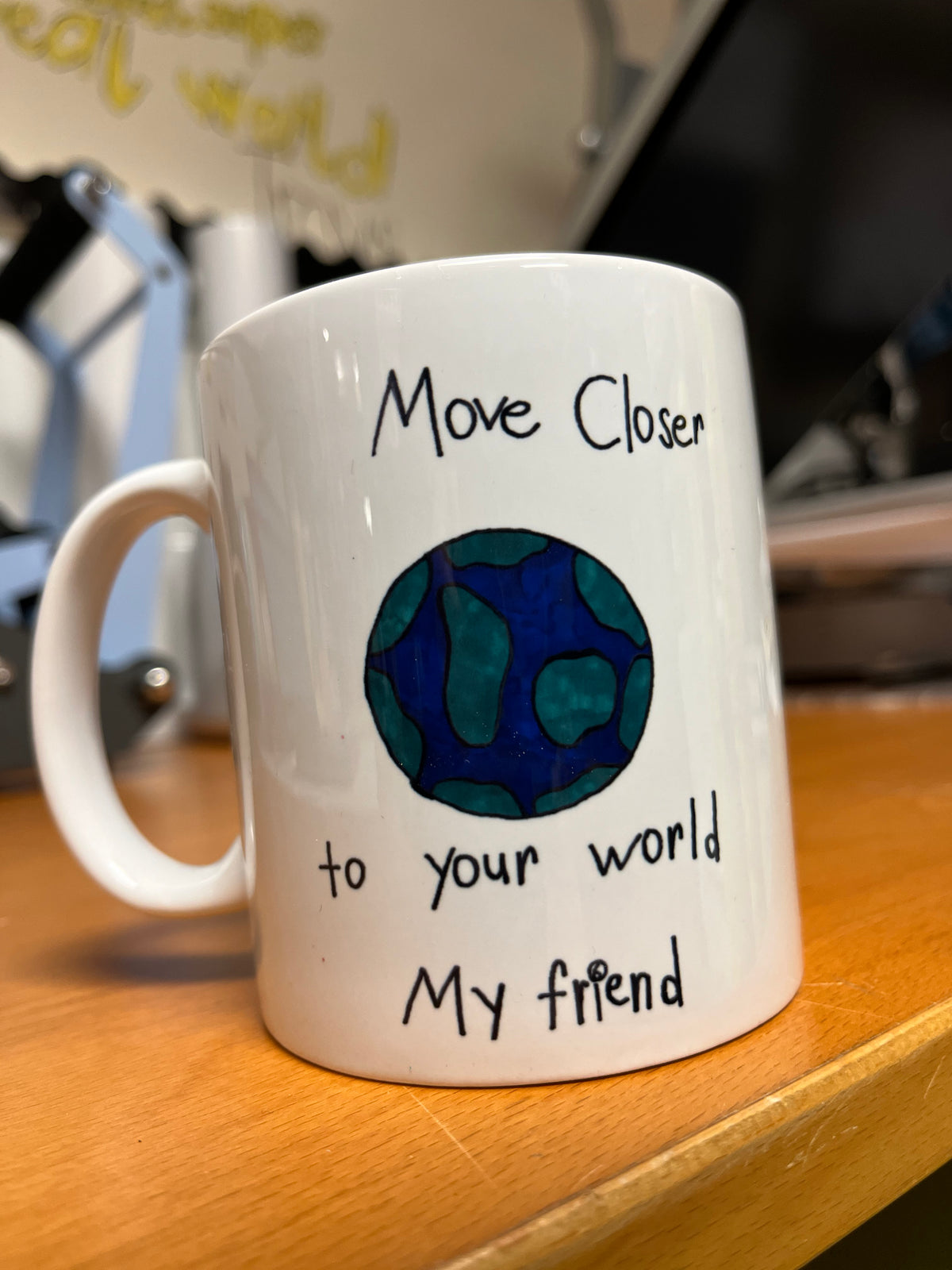 Move Closer to your World - Kevin Coffee mug – Monkey's Uncle